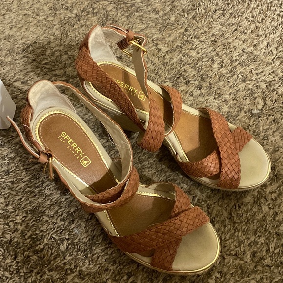 Sperry | Shoes | Sperry Espadrille Wedge Sandals Braided Leather | Poshmark